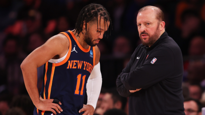 New York Knicks point guard Jalen Brunson Leaves Head Coach Tom ...